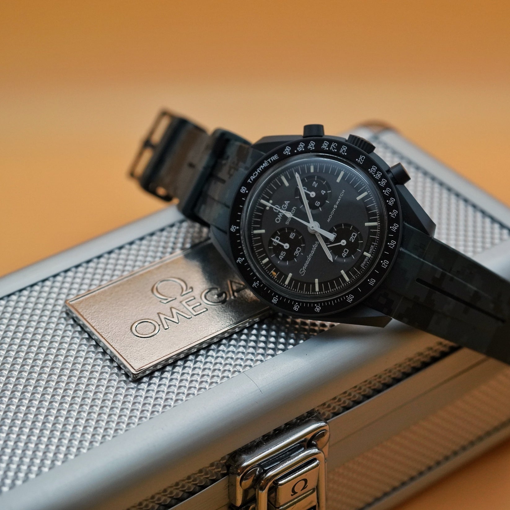 DIGITAL BLACK - WATCH STRAP for OMEGA X SWATCH SPEEDMASTER MOONSWATCH ...