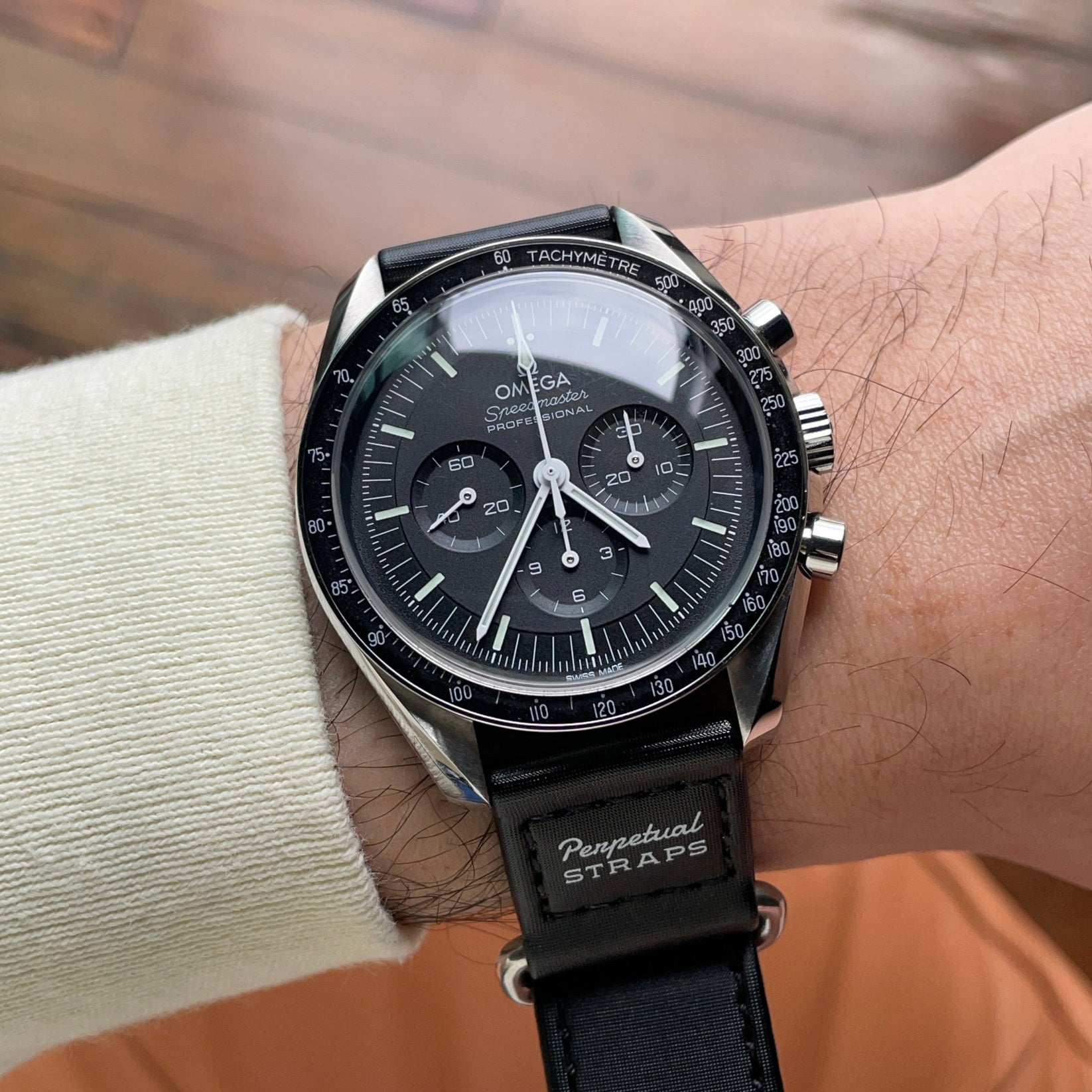 BLACK VELCRO - PREMIUM FABRIC WATCH STRAP for SPEEDMASTER MOONSWATCH ...