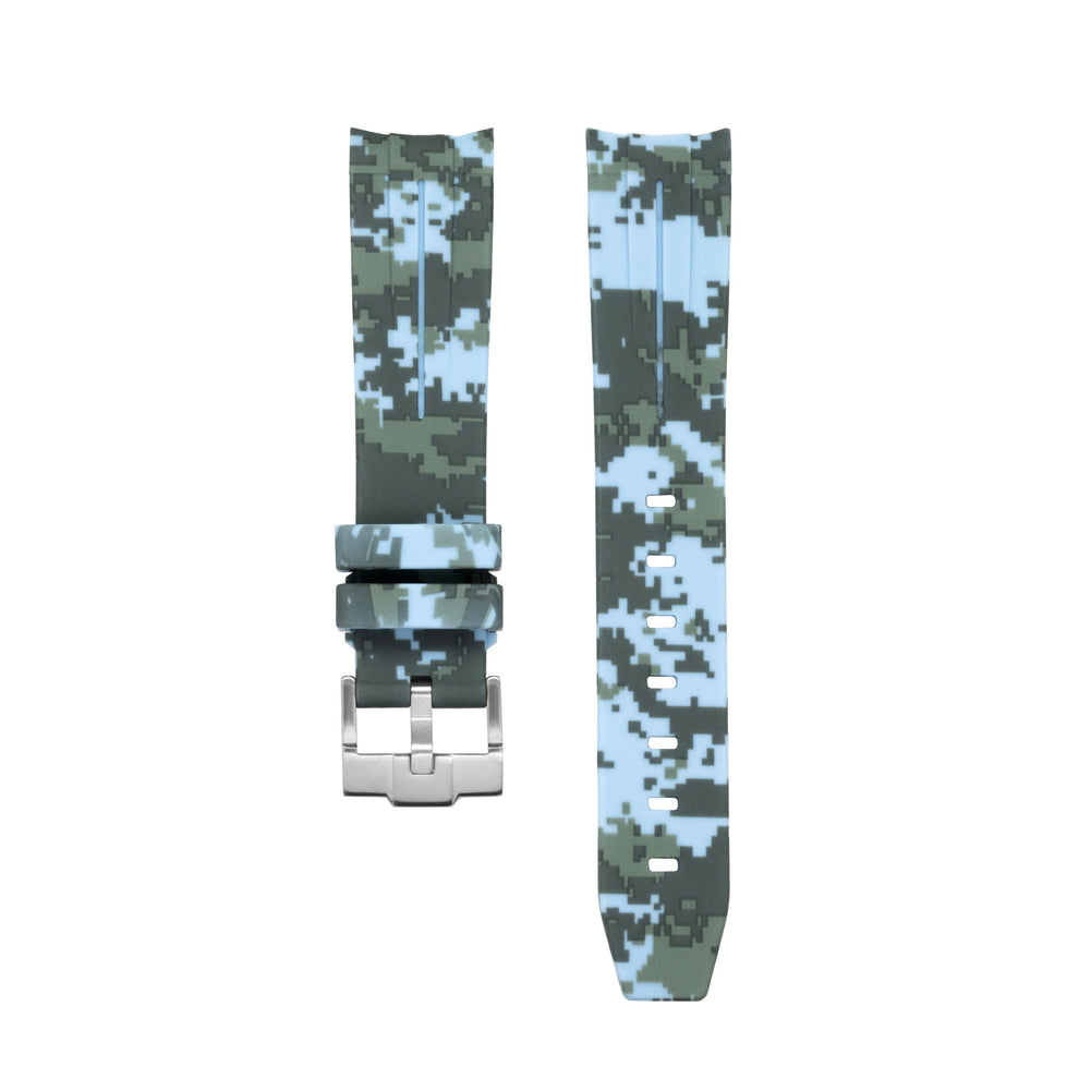 DIGITAL SKY - CAMO RUBBER WATCH STRAP for OMEGA X SWATCH MOONSWATCH ...