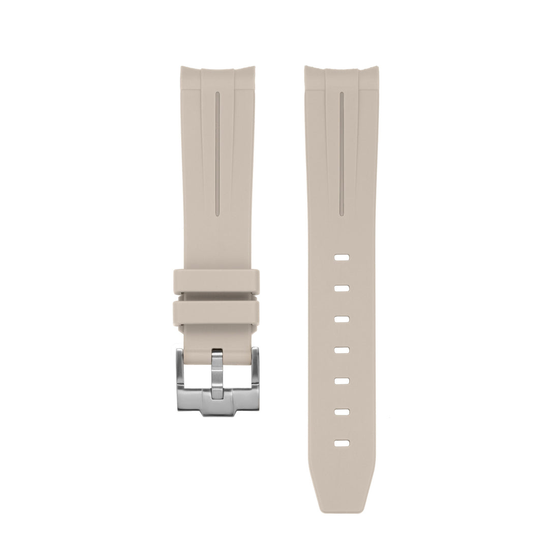 SOLID IVORY - RUBBER WATCH STRAP for OMEGA X SWATCH SPEEDMASTER MOONSW ...